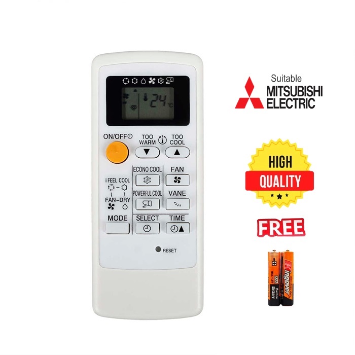 Buy Mitsubishi Aircond Remote Control Replacement MP04B MP02B KFR-36G/H MSH-CB12VD KF-23G (Black ...